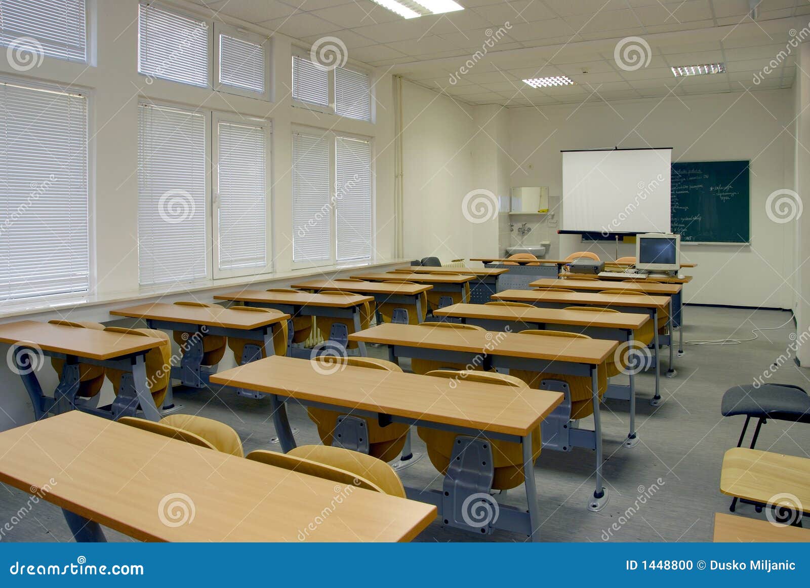 Classroom stock photo. Image of board, desks, study, education - 1448800
