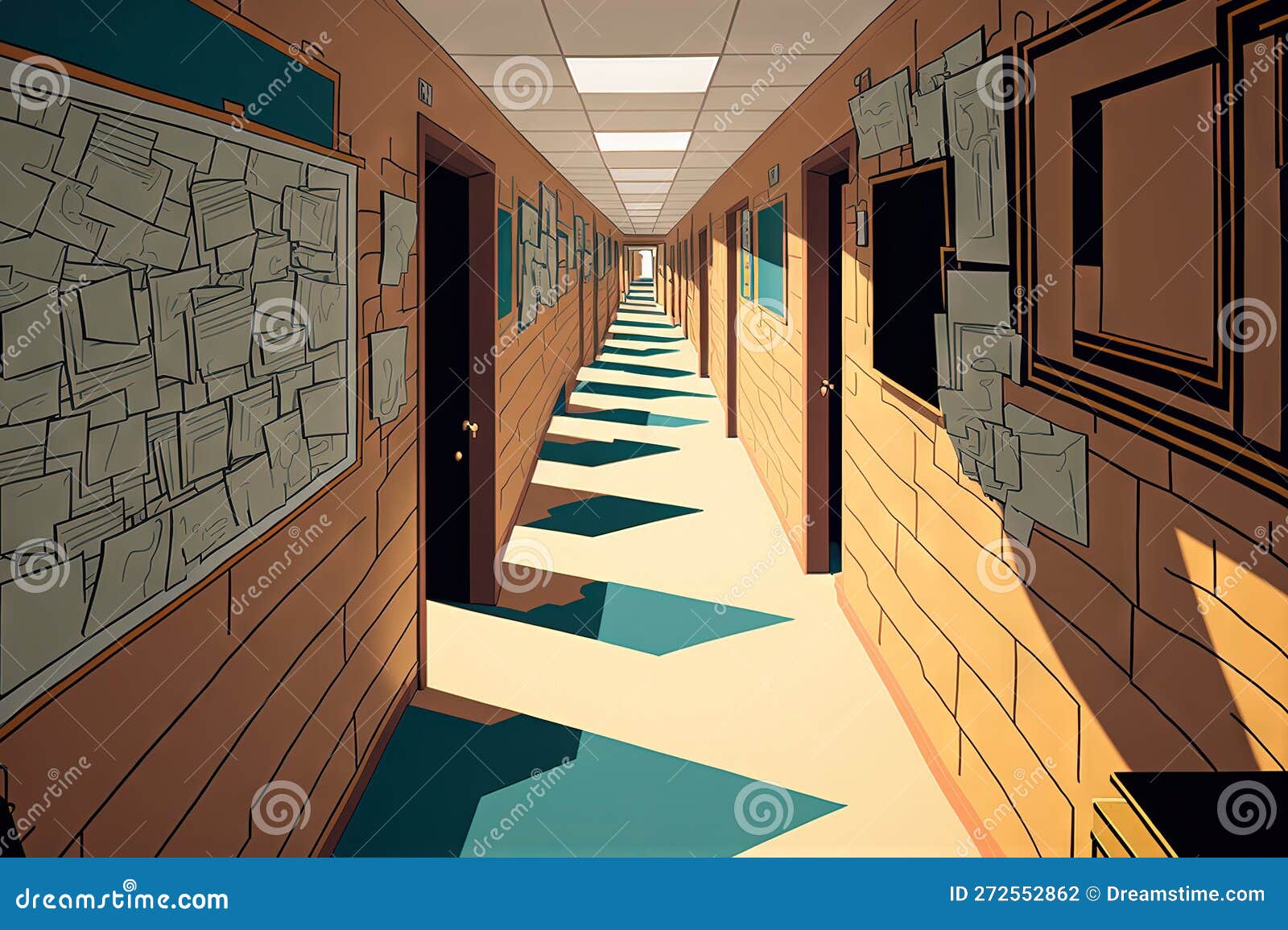 Classroom aisle stock illustration. Illustration of board - 272552862