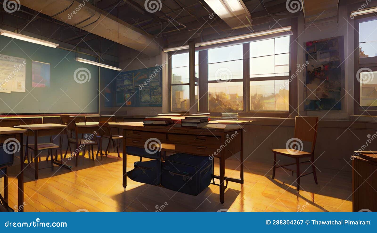 Classroom Atmosphere in the Morning or after School, Good Quality by ...