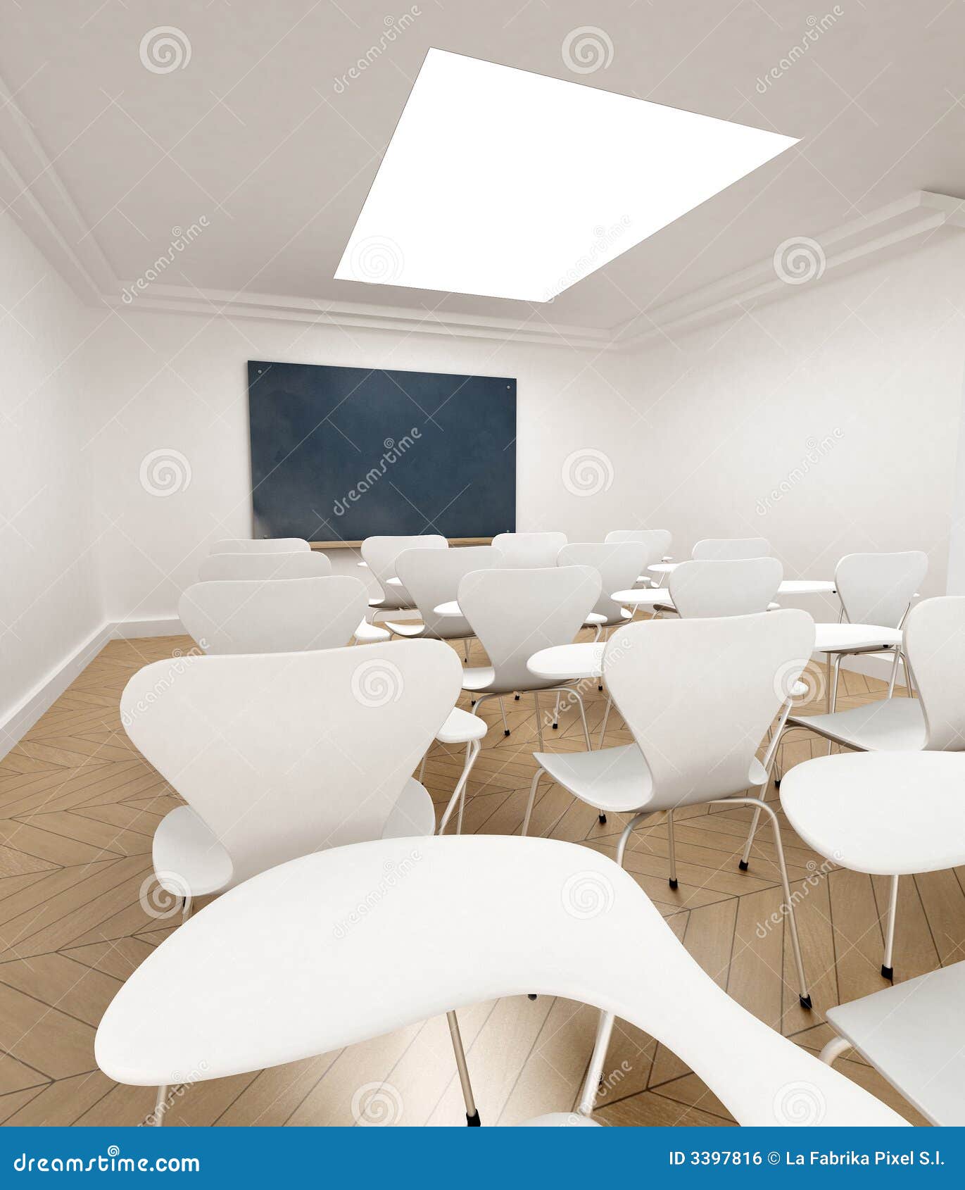 Classroom from back row stock illustration. Illustration of high - 3397816
