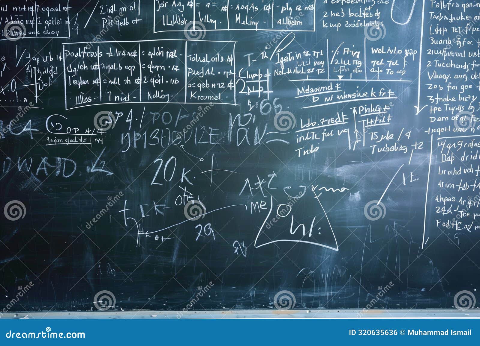 A Classroom Blackboard Filled with Neatly Written Mathematical Stock ...