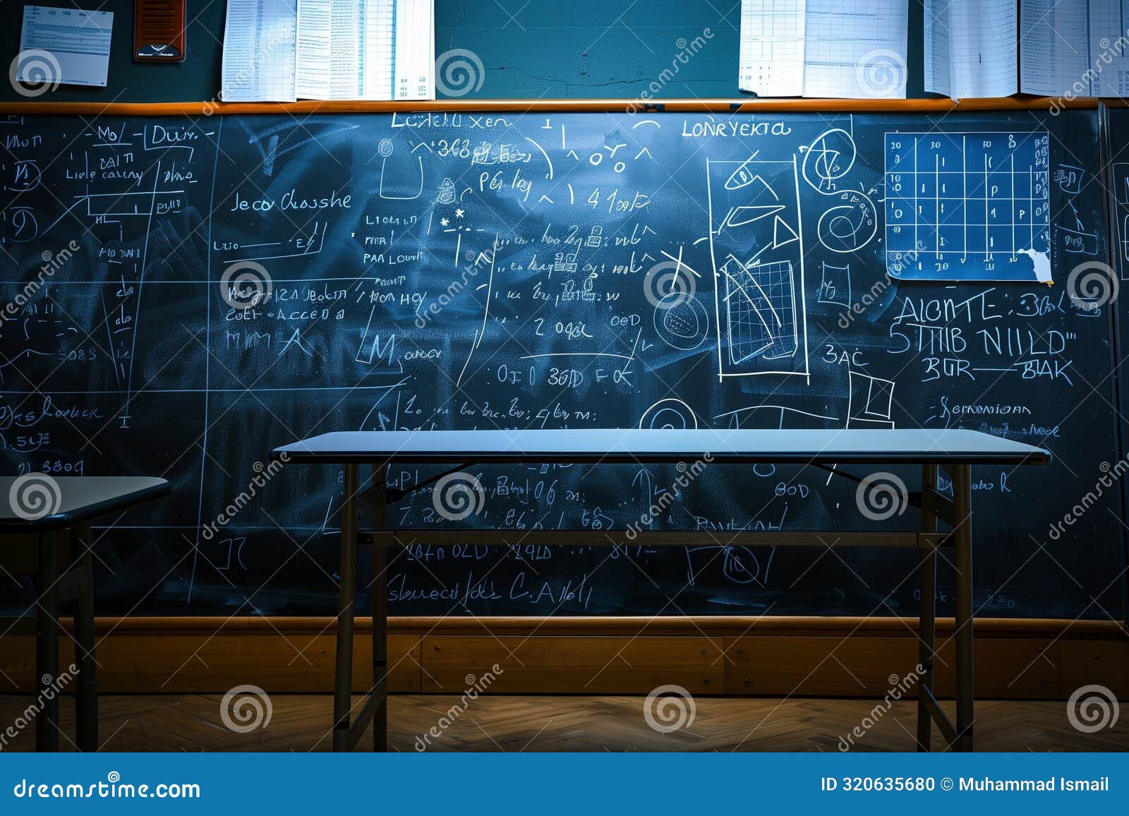 A Classroom Blackboard Filled with Neatly Written Mathematical Stock ...
