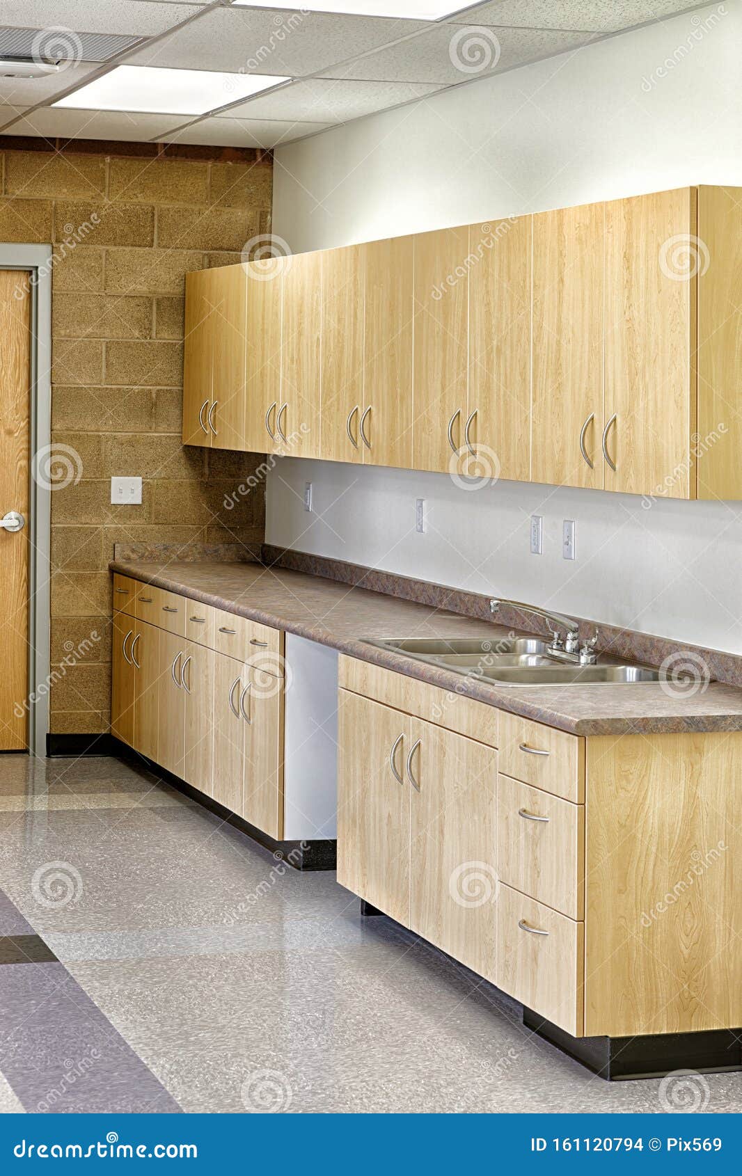 Modern Space Efficient Classroom Cabinets in a School. Stock Photo ...