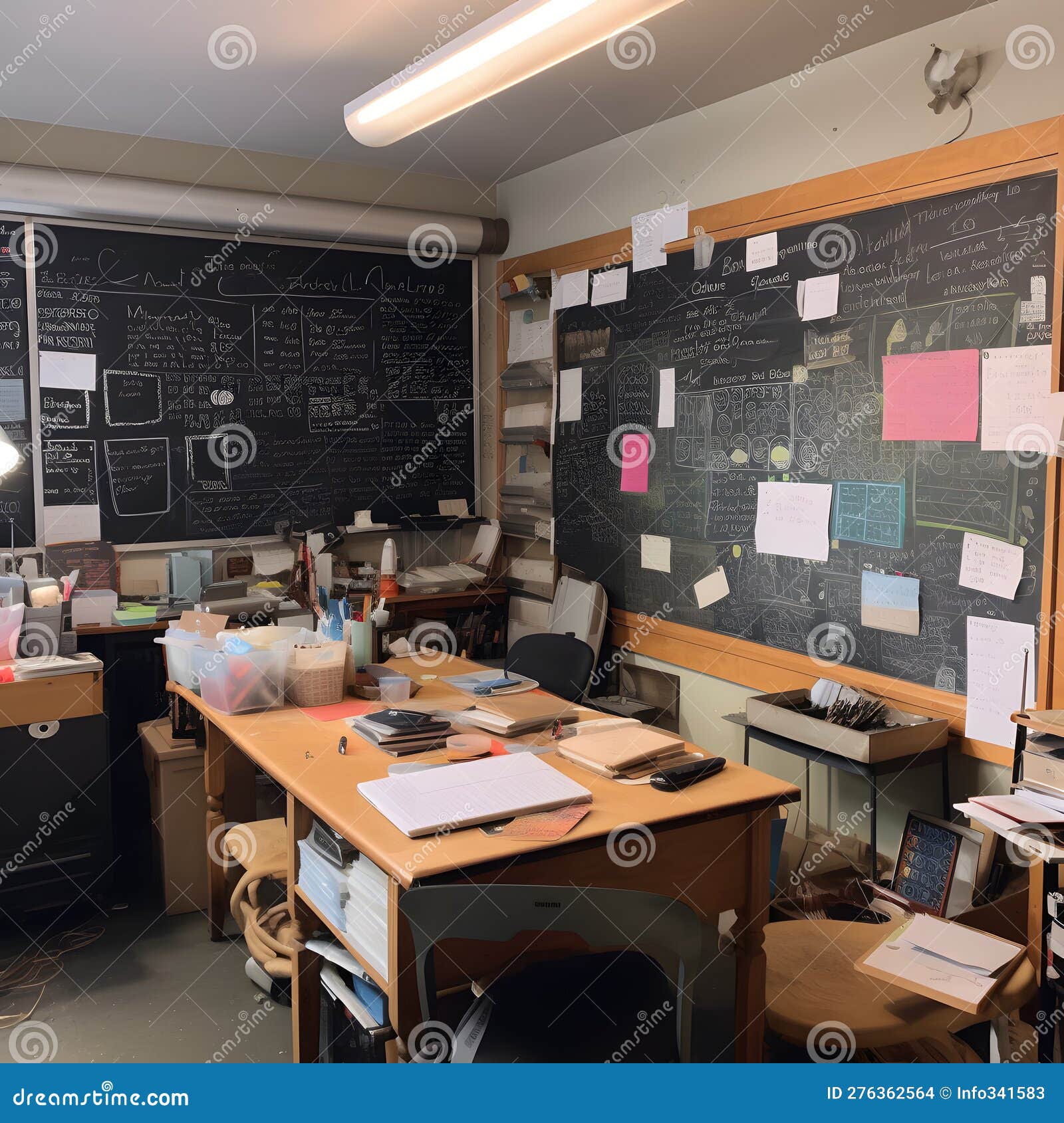 A Chalkboard Filled With Formulas, Equations, And Diagrams Stock ...