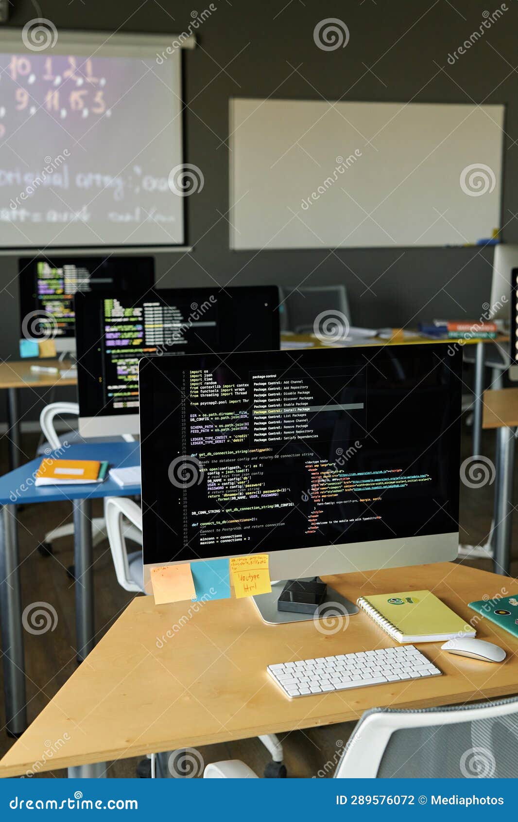 Classroom of it with Computers Stock Photo - Image of lesson ...