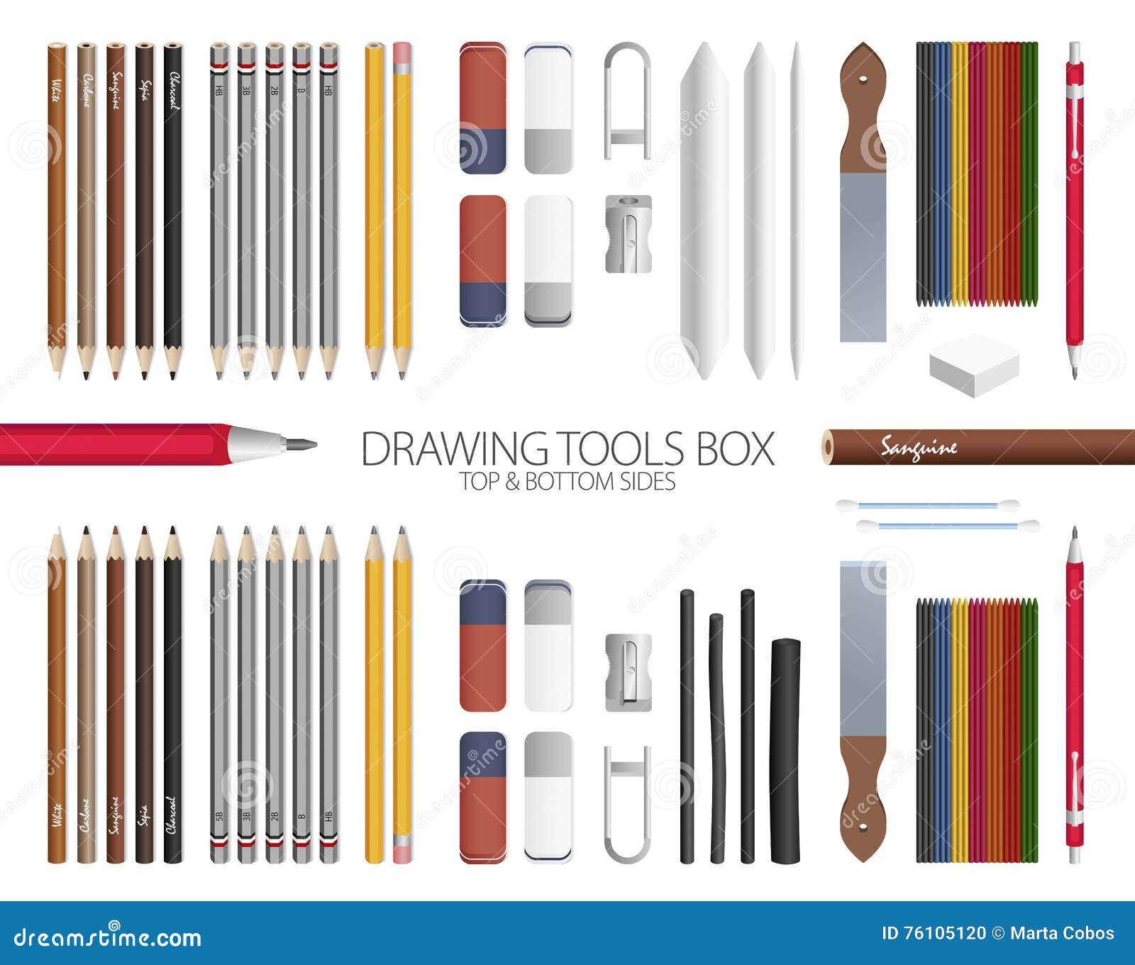 Classroom - Drawing Tools Box Stock Vector - Illustration of background ...