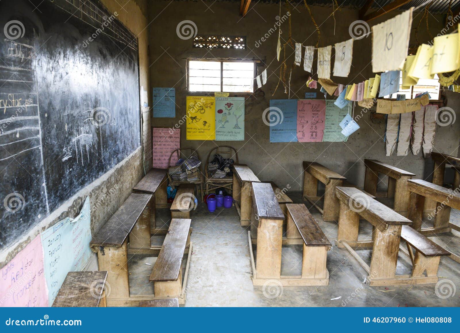 Classroom of an Elementary School in Uganda Stock Photo - Image of ...