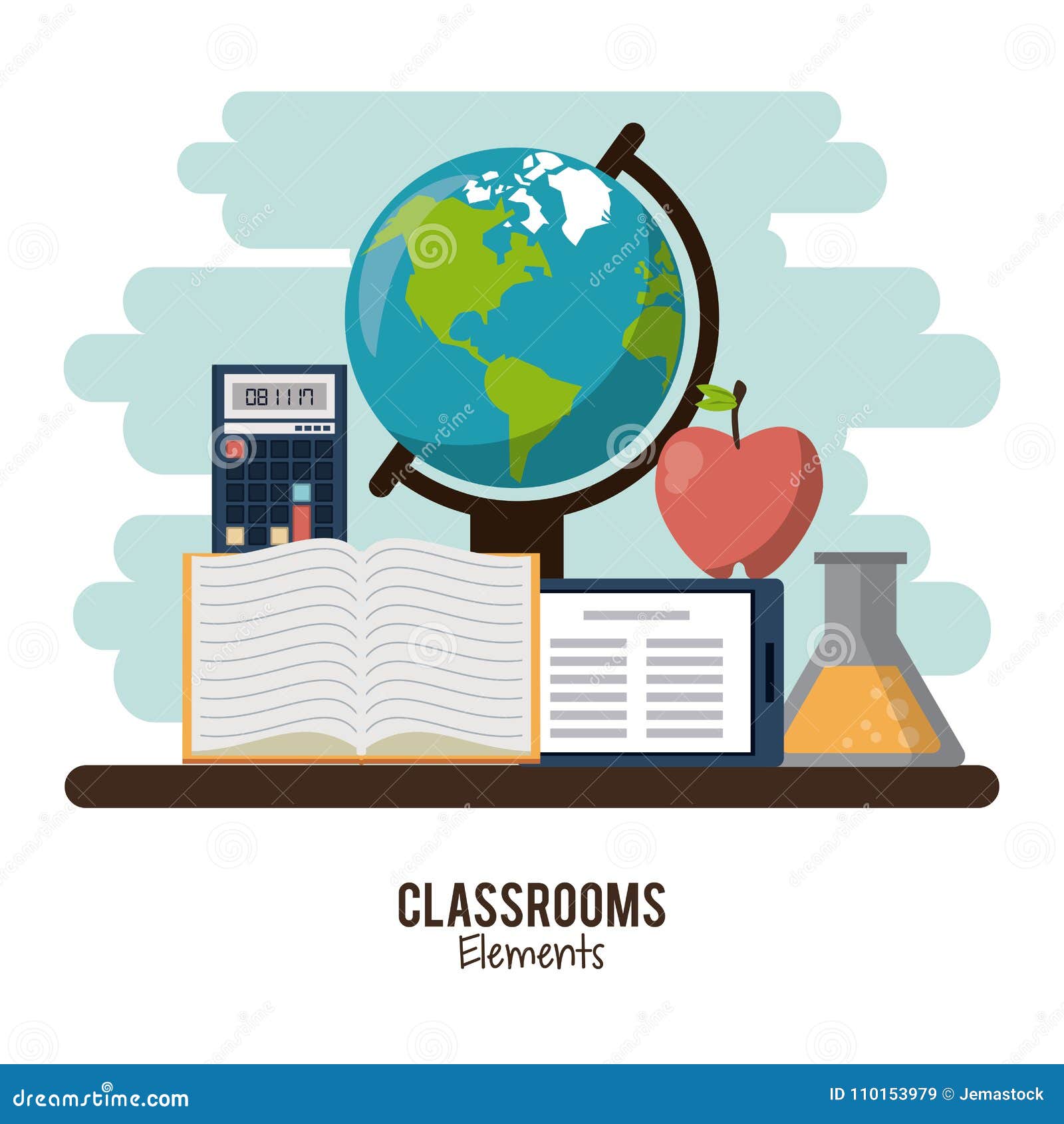 Classroom elements design stock vector. Illustration of classroom ...