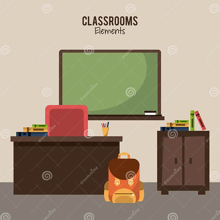 Classroom elements design stock vector. Illustration of room - 110153987