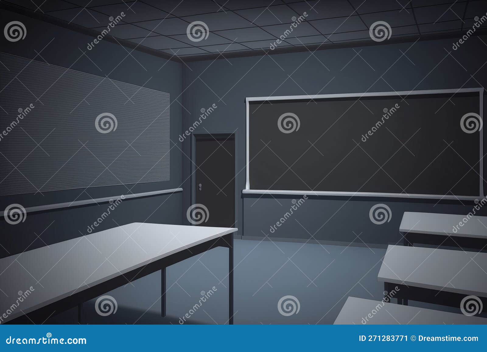 The Classroom is Empty, Modern Gray. Stock Illustration - Illustration ...