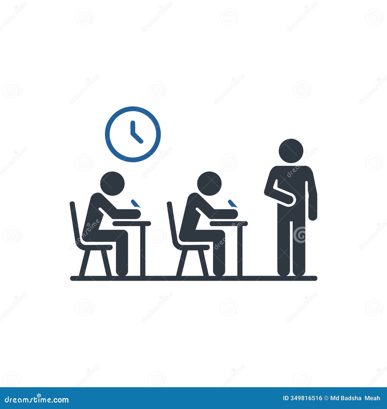 Classroom Exam Writing Icon Stock Vector - Illustration of classroom ...