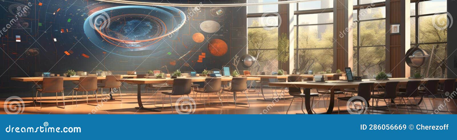 The Classroom of the Future, Empty Stock Illustration - Illustration of ...