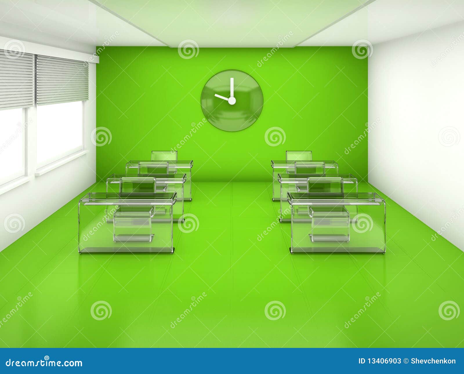 Classroom green interior stock illustration. Illustration of classroom ...