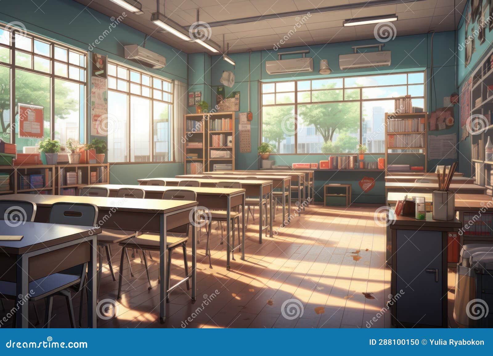 Classroom Holiday Anime Visual Novel Game. Generate Ai Stock ...