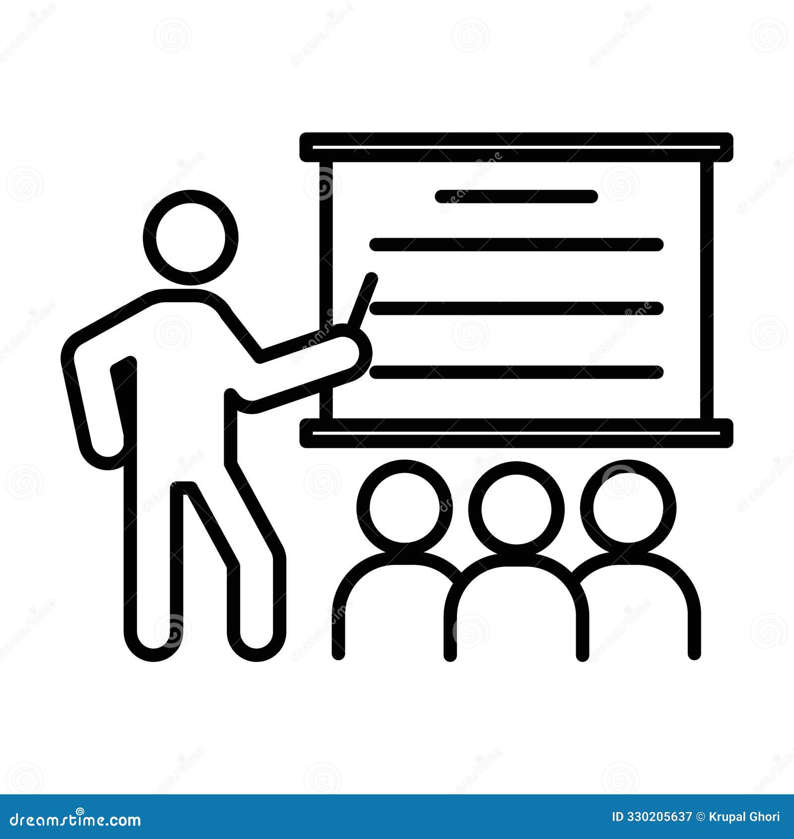 Classroom Icon Linear Logo Mark in Black and White Stock Illustration ...