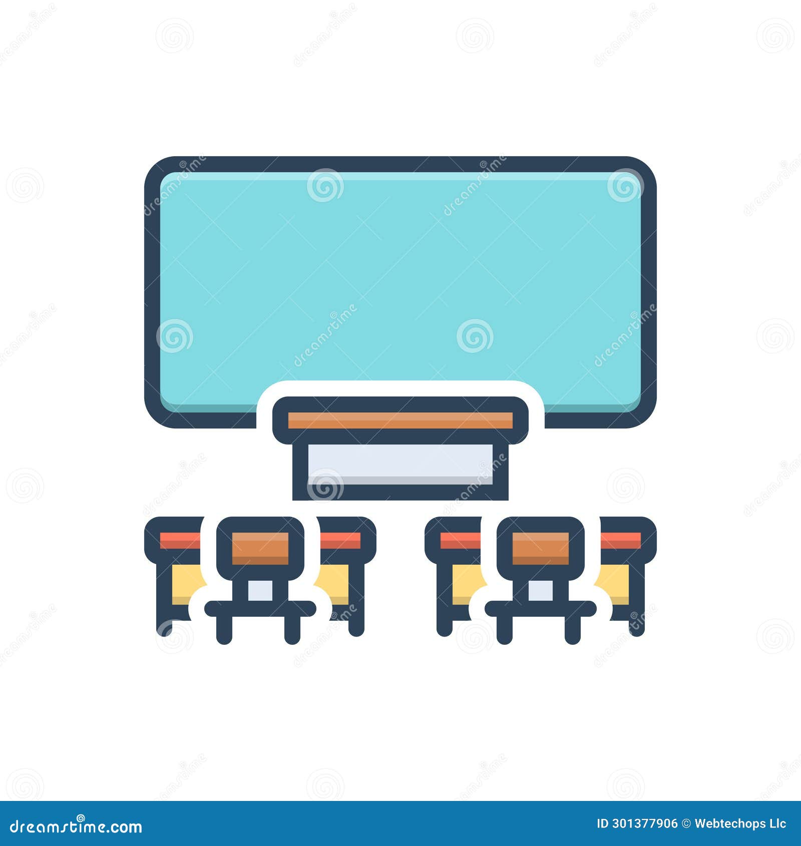 Color Illustration Icon for Classroom, Study Room and Table Stock ...