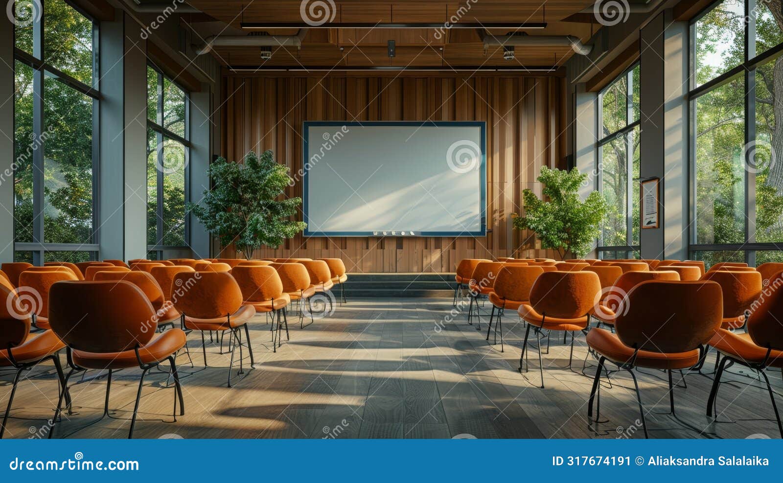 Classroom Interior Design, a Serene University Classroom with Modern ...