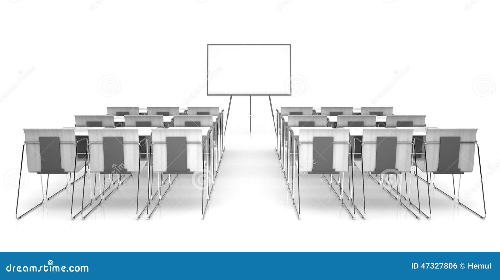 Classroom Isolated On White Background 3D Renderimg Stock Illustration ...