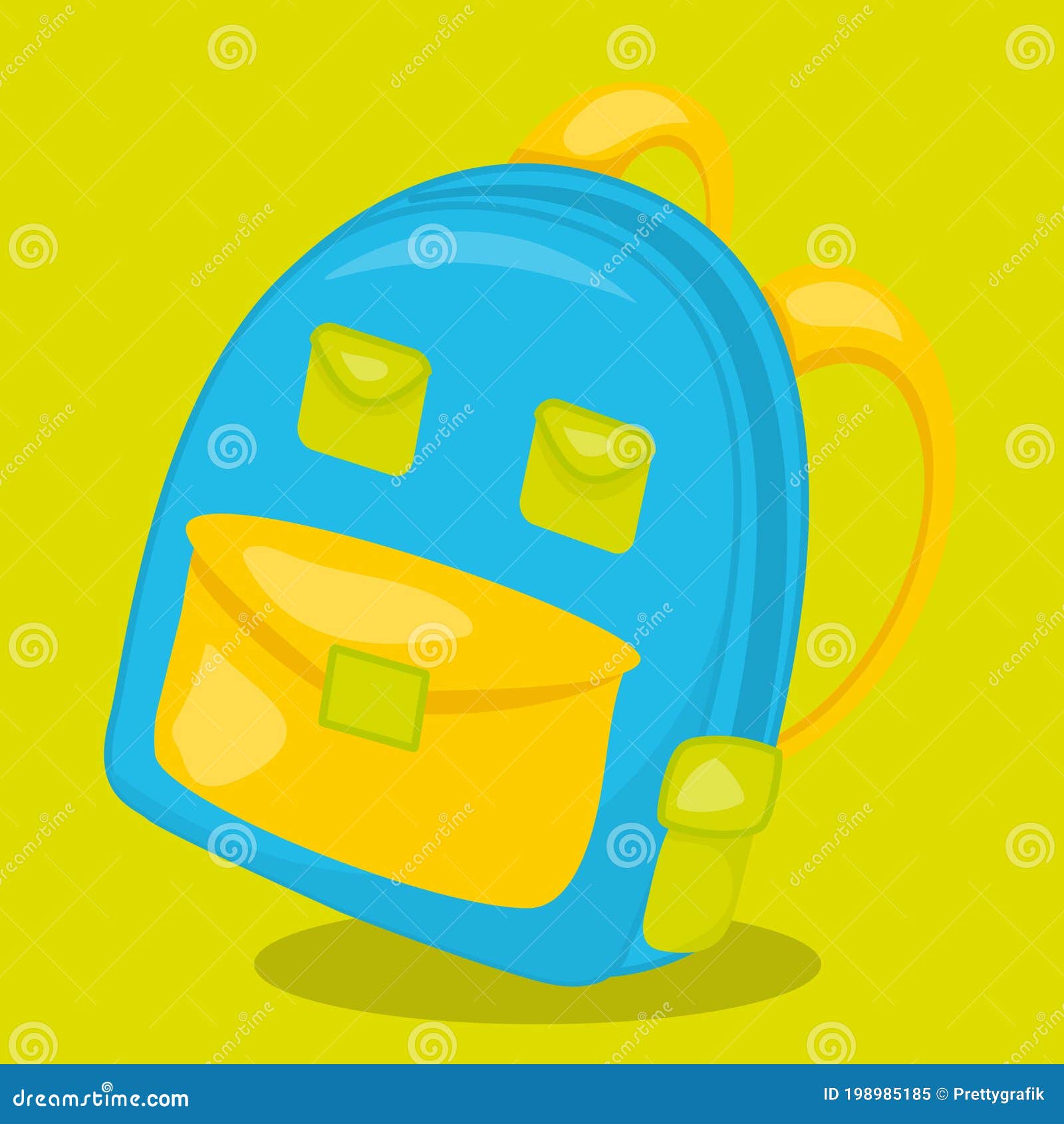 Classroom Kids Blue Bag 12 stock vector. Illustration of cartoon ...