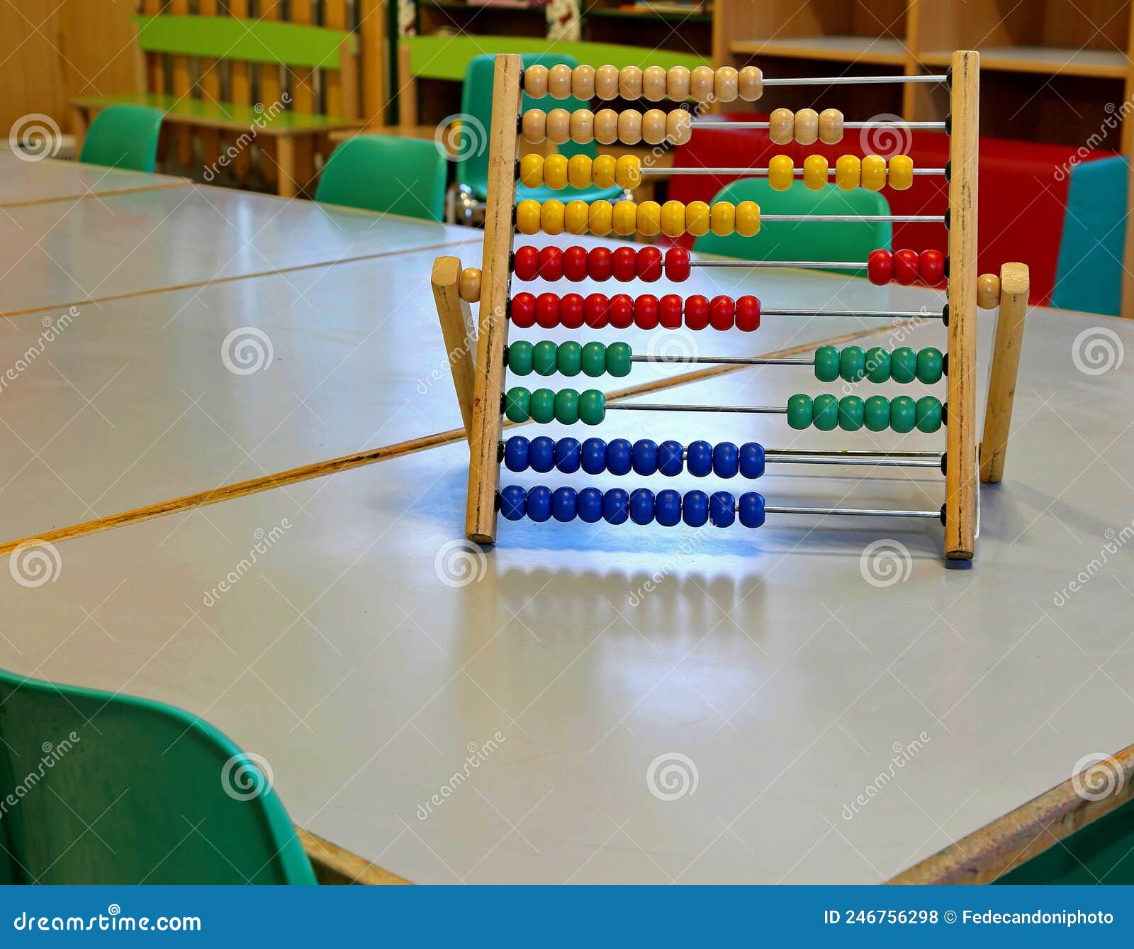 Classroom of Kindergarten and an Old Wooden Abacus Stock Photo - Image ...
