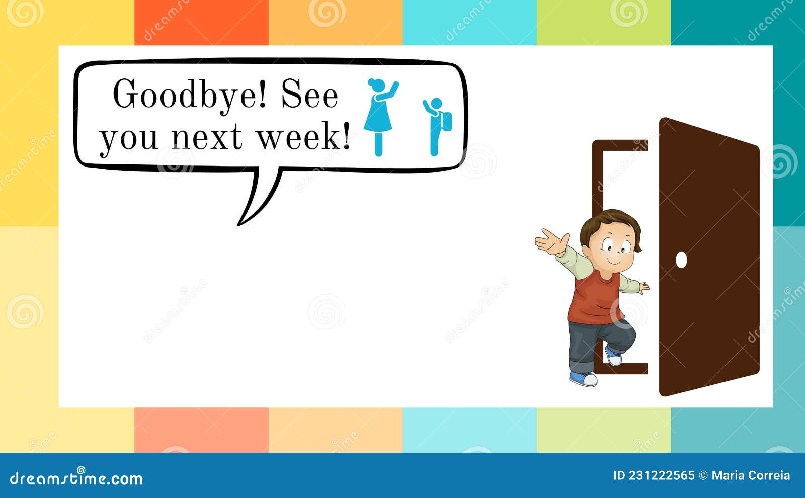 Classroom Language Illustrated Card in English Stock Illustration ...