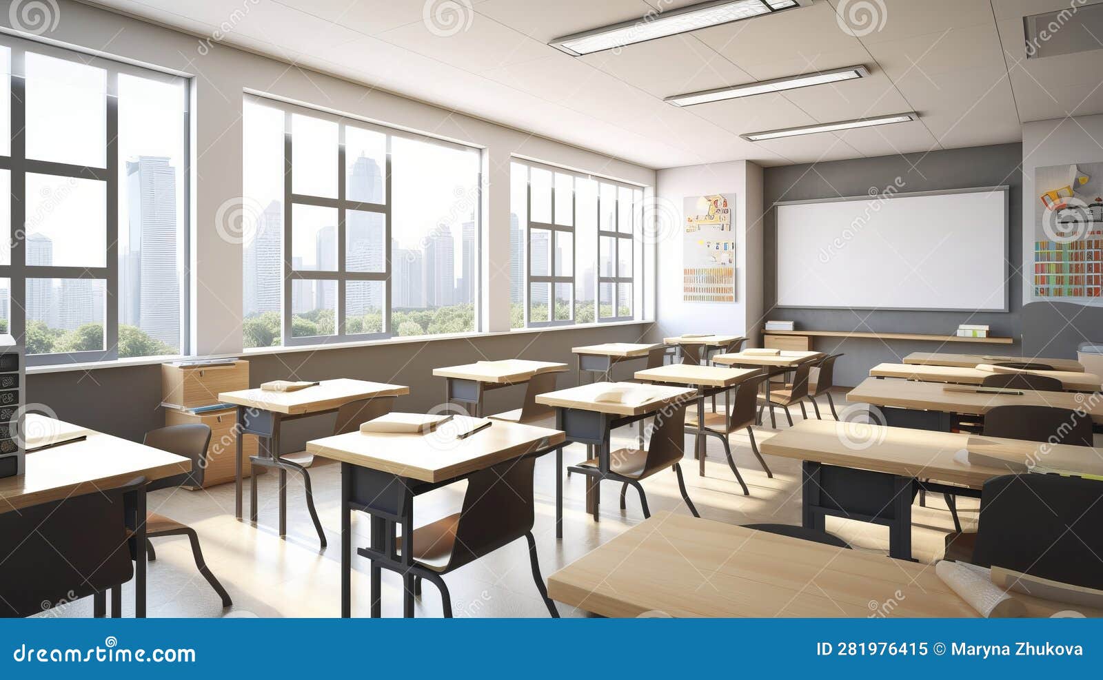 Classroom in the Learning Building. Bright Space in the Interior for ...