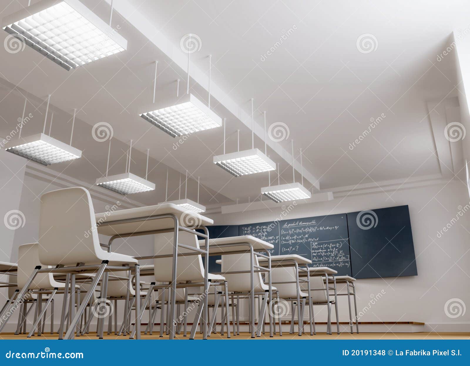 Classroom from low angle stock illustration. Illustration of education ...