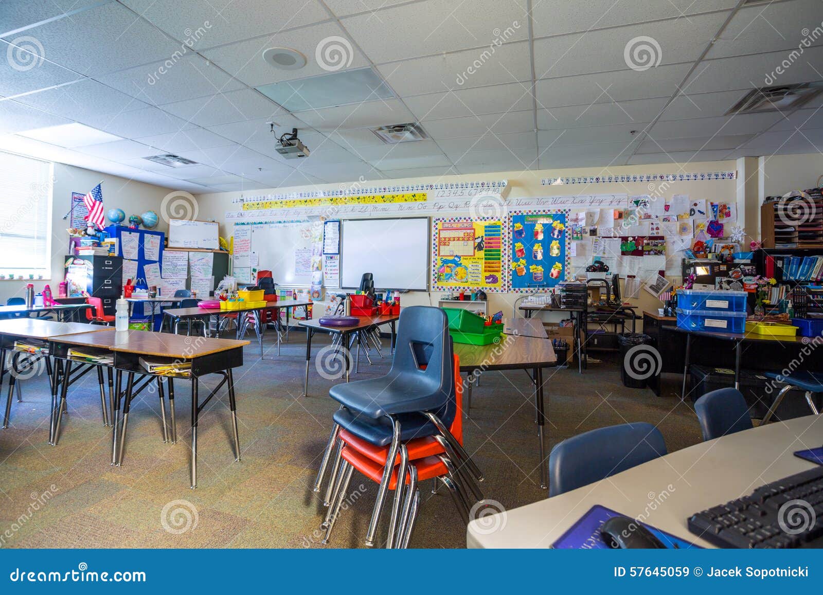 Classroom in Primary School Stock Image - Image of class, board: 57645059