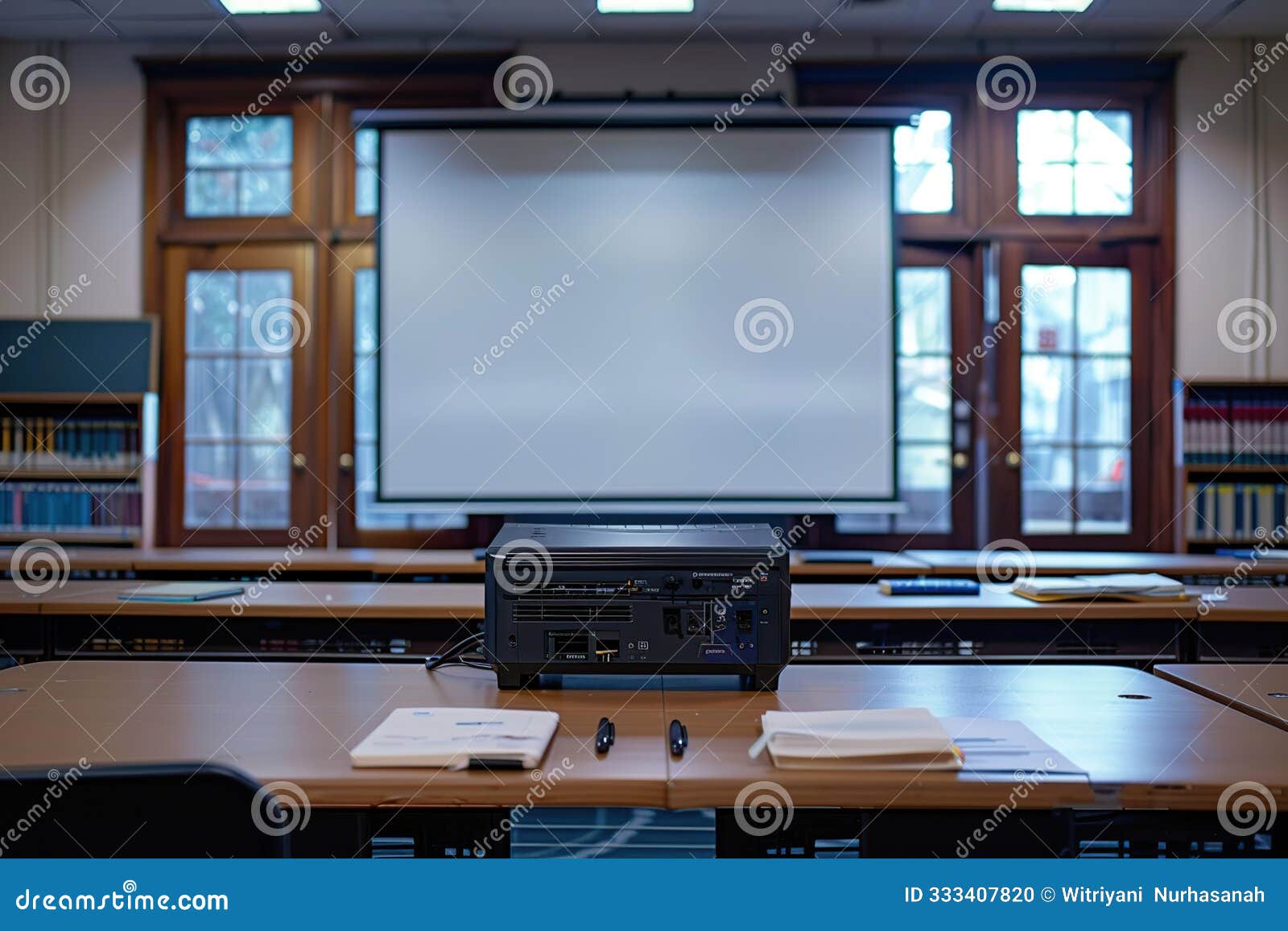 Classroom Projector Setup stock illustration. Illustration of document ...