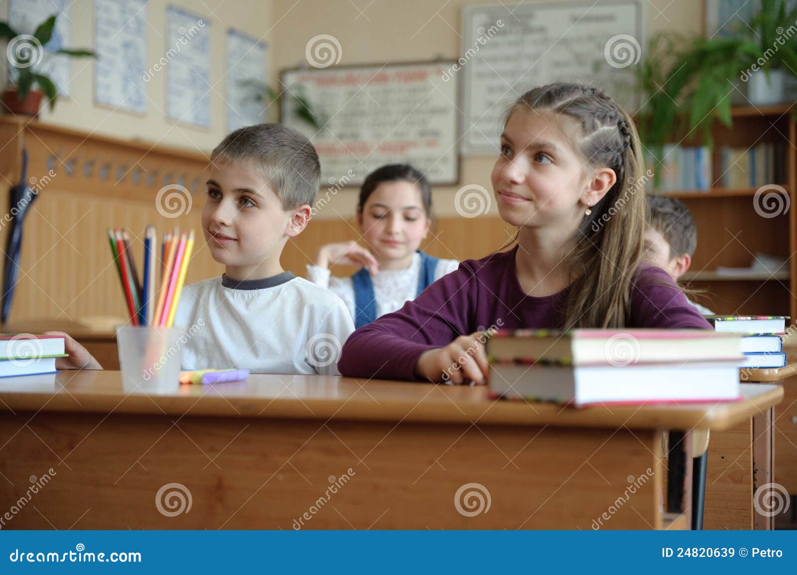 Classroom Scene Stock Image Image Of Pupil Sitting 24820639