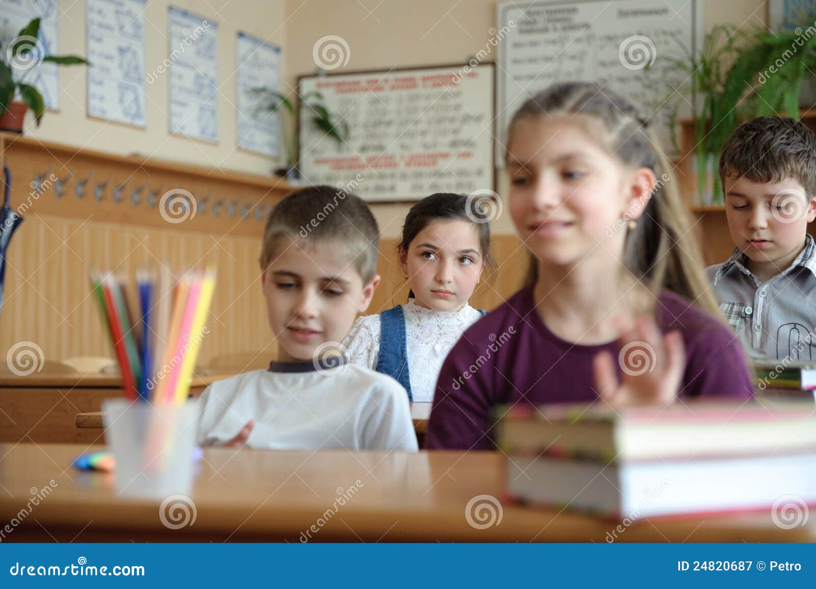 Classroom scene stock image. Image of beautiful, room - 24820687