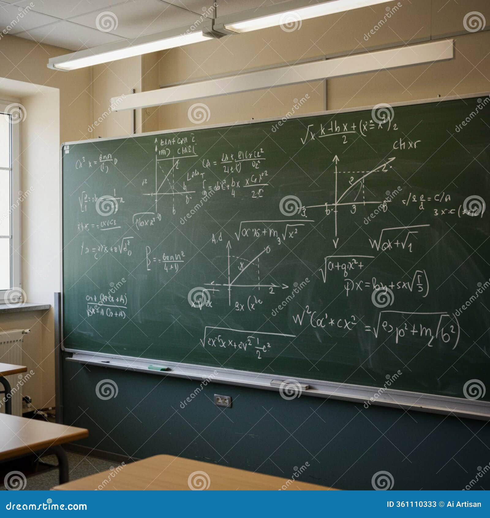 Chalkboard Filled With Math Formulas, Part Of A 3D School Concept Stock ...