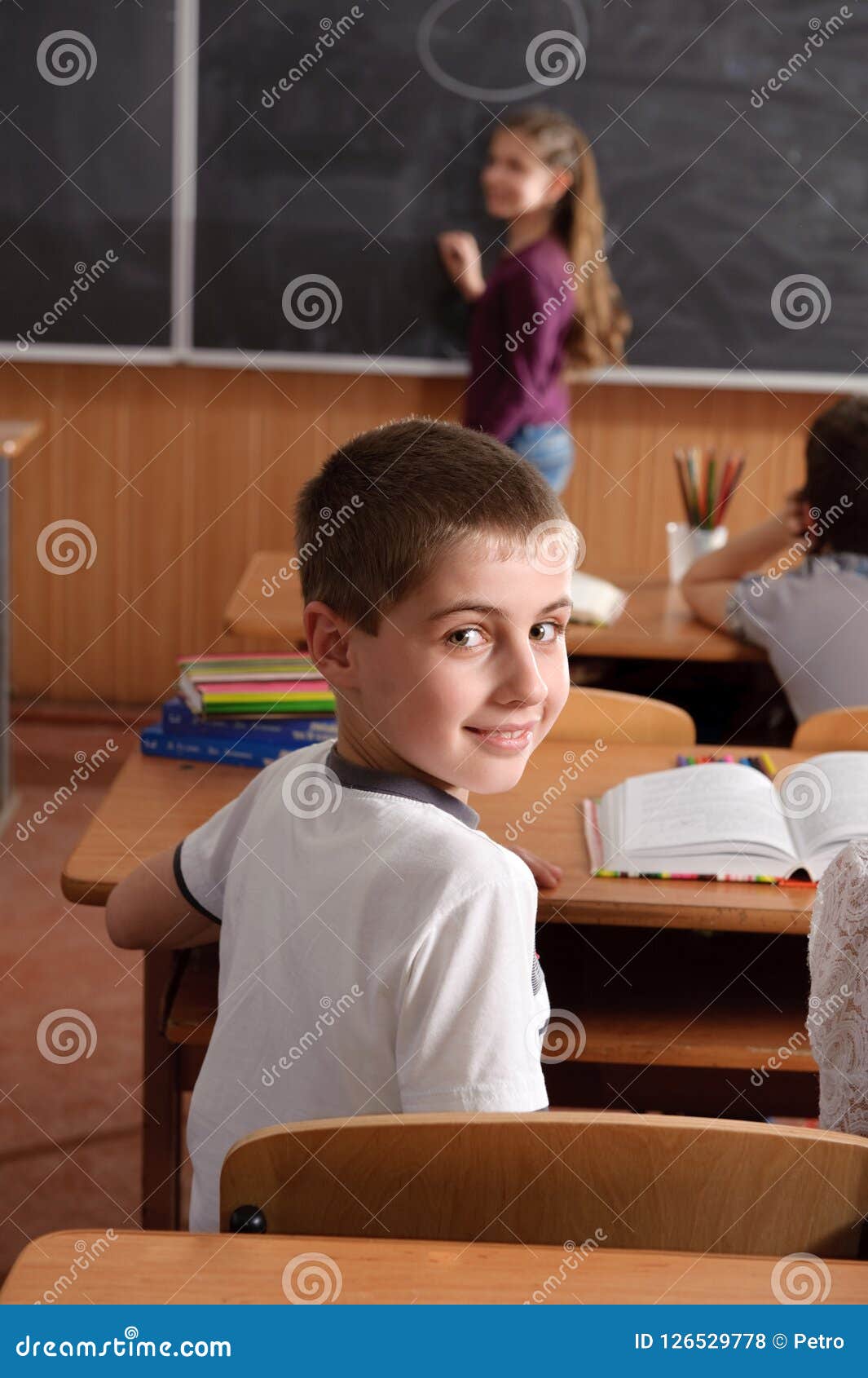 Classroom scene stock photo. Image of child, pupil, girls - 126529778