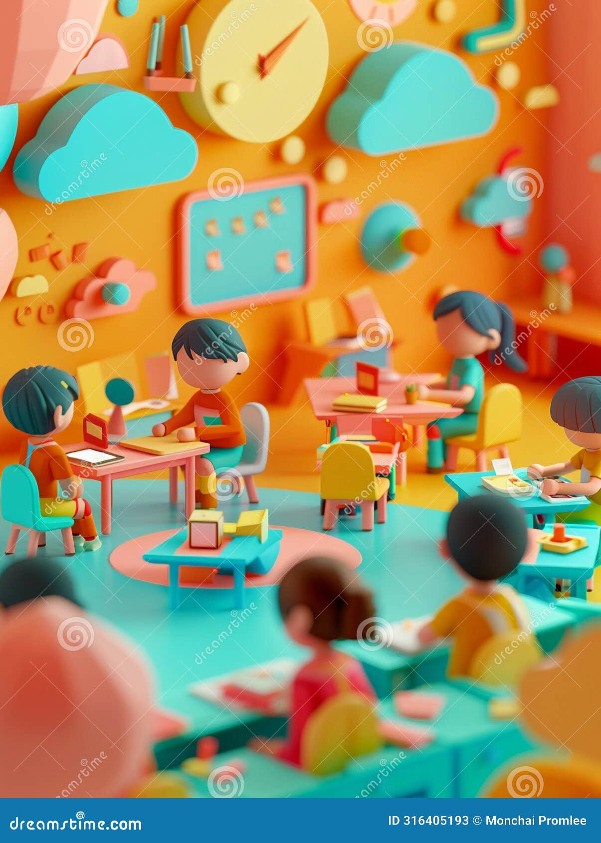 Classroom Scene Showcasing Growth in Educational Advancements, Students ...