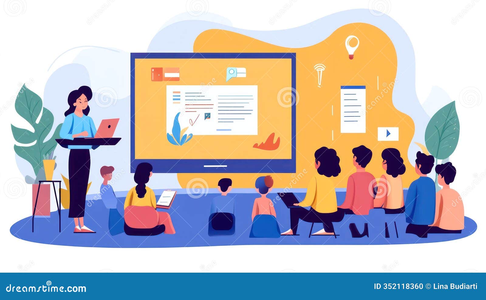 Classroom Scene with Teacher and Engaged Students Created Using AI ... Classroom Scene with Teacher and Engaged Students Created Using AI ...