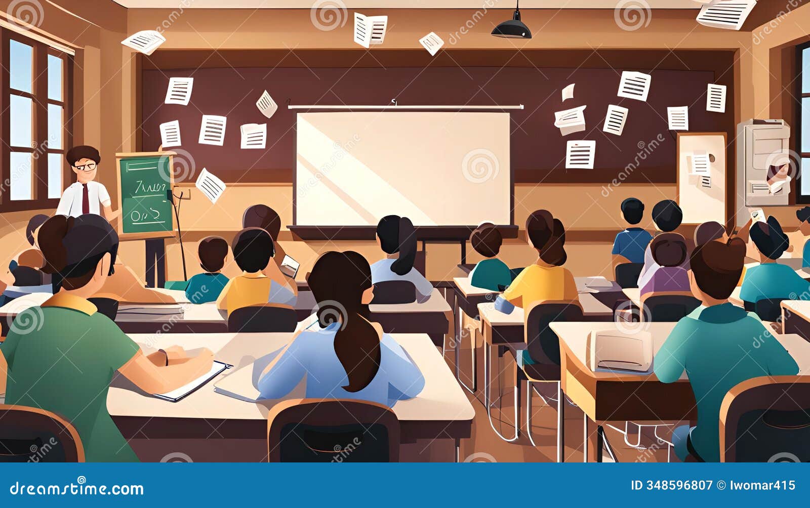 Classroom Scene: a Teacher Leading Students in Learning Stock ...