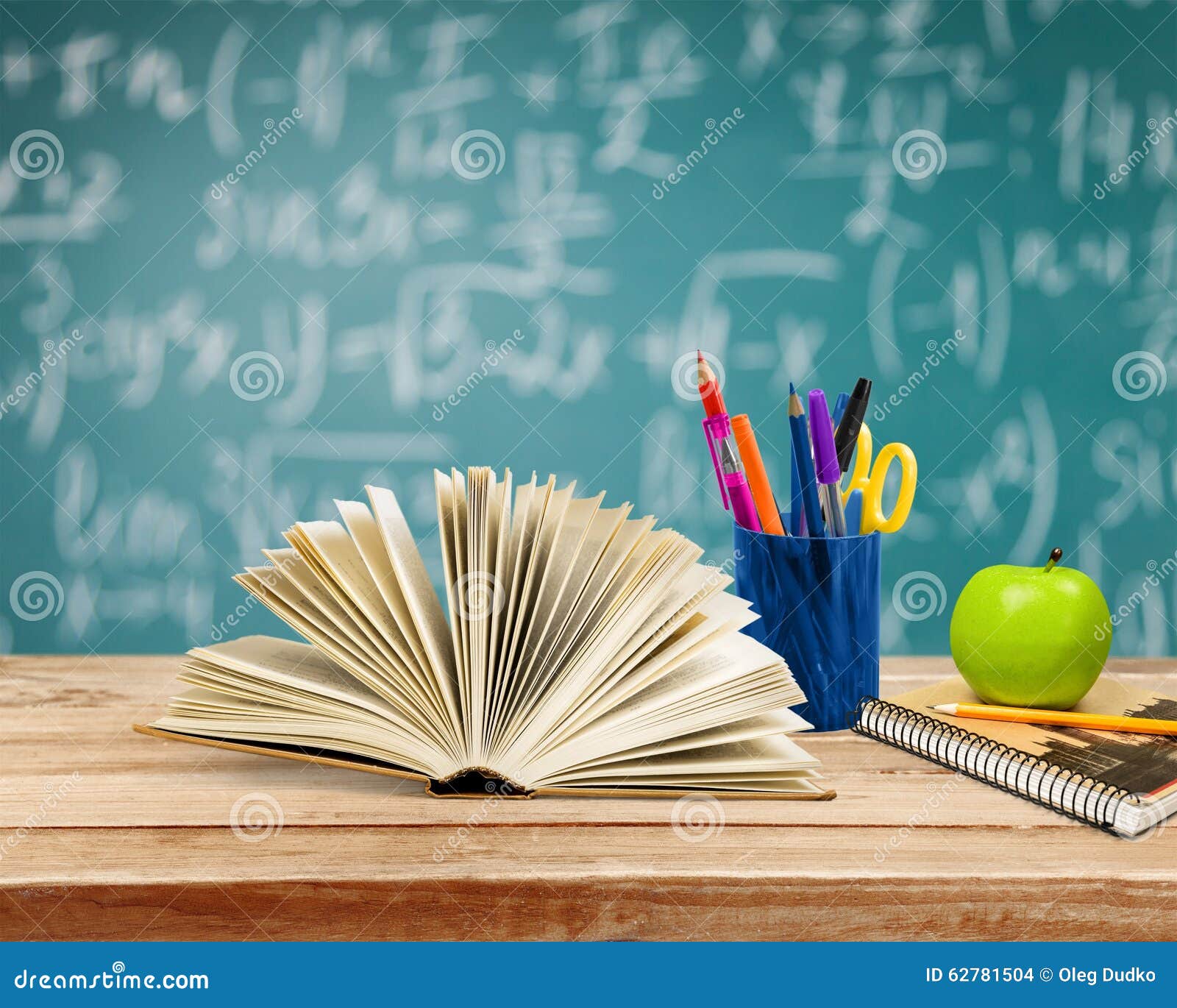 Classroom stock photo. Image of green, drawing, notebook - 62781504