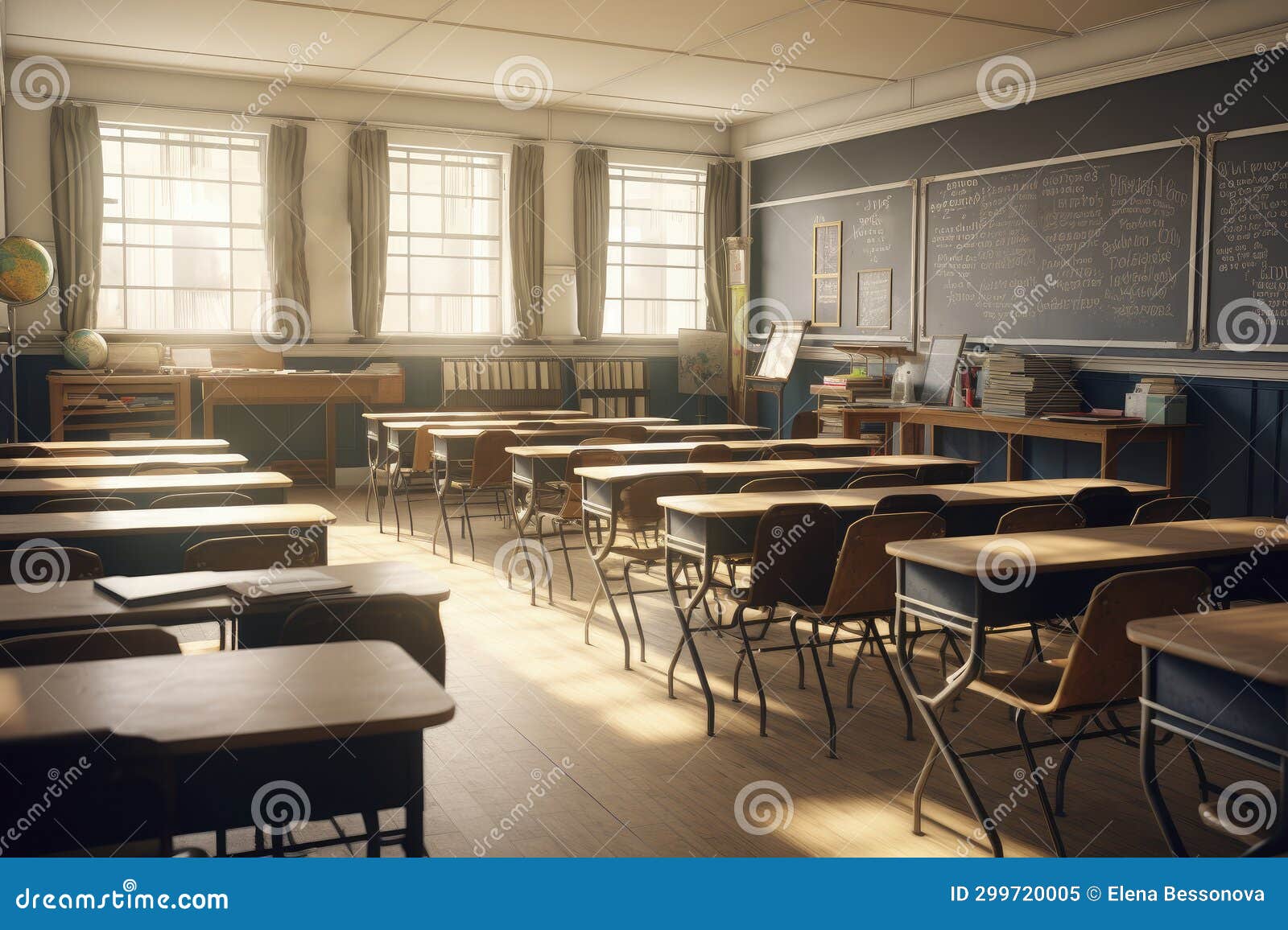 Classroom of the School without Student and Teacher. Empty Classroom ...