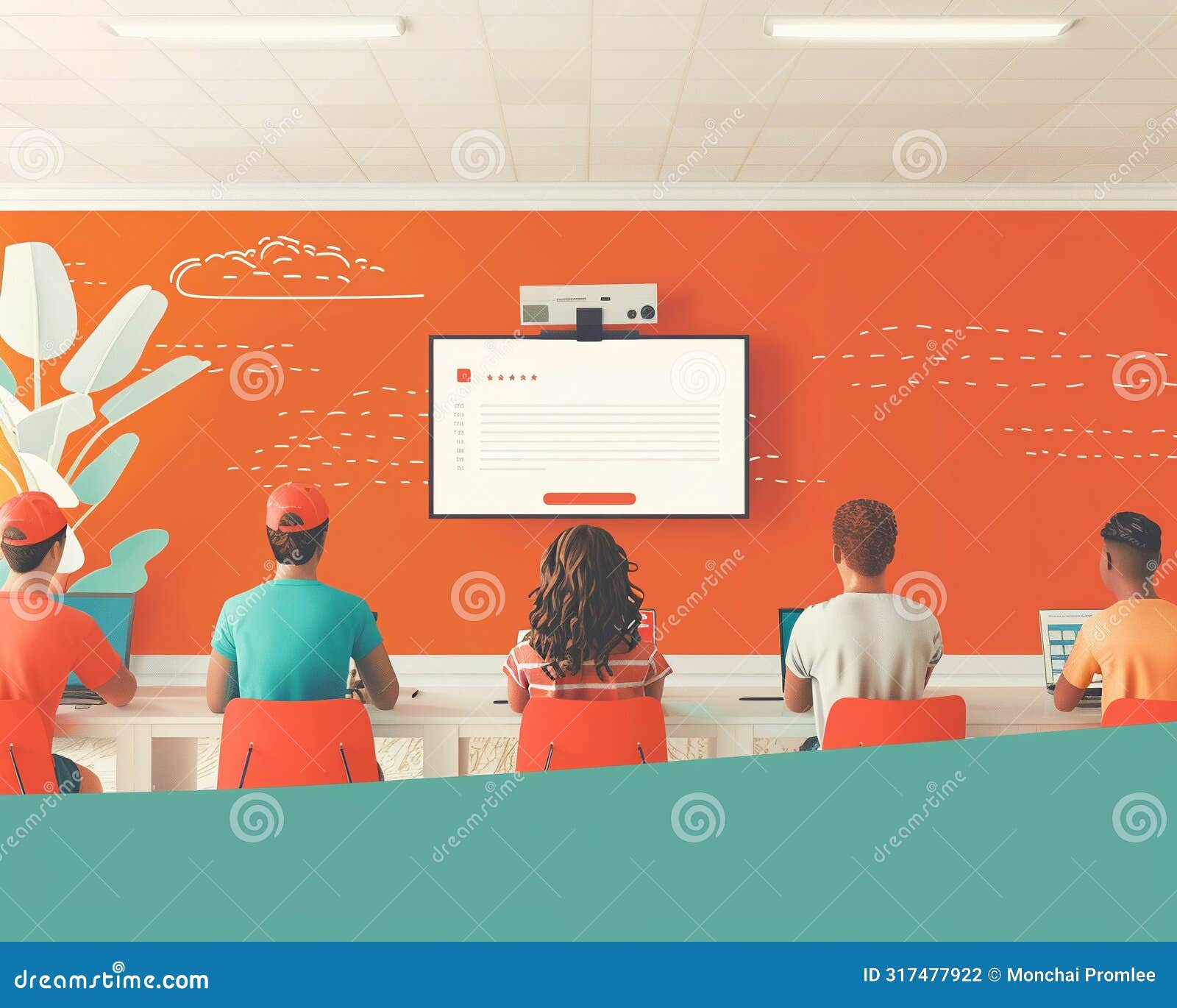 A Classroom Set Up for a Cybersecurity Course, Students Using Laptops ...