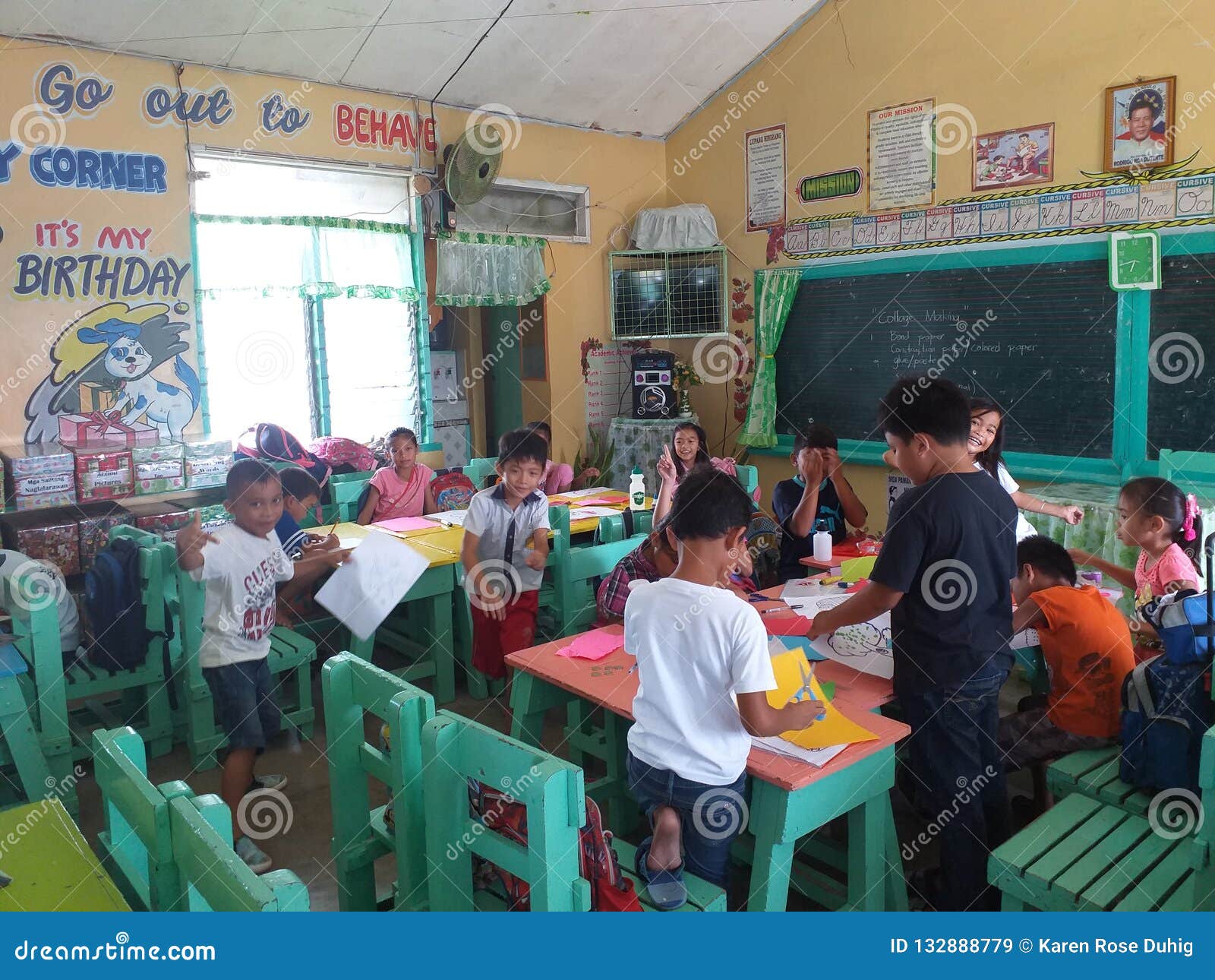 A CLASSROOM SET-UP editorial stock image. Image of children - 132888779