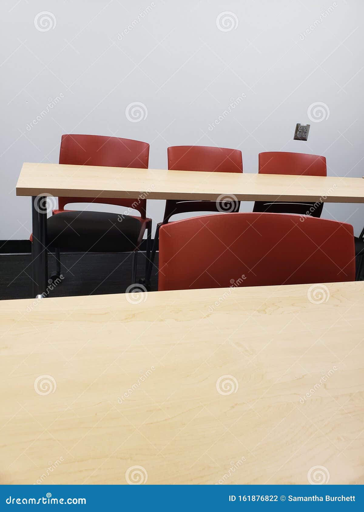 Classroom Setting with Red Chairs Stock Photo - Image of classroom ...