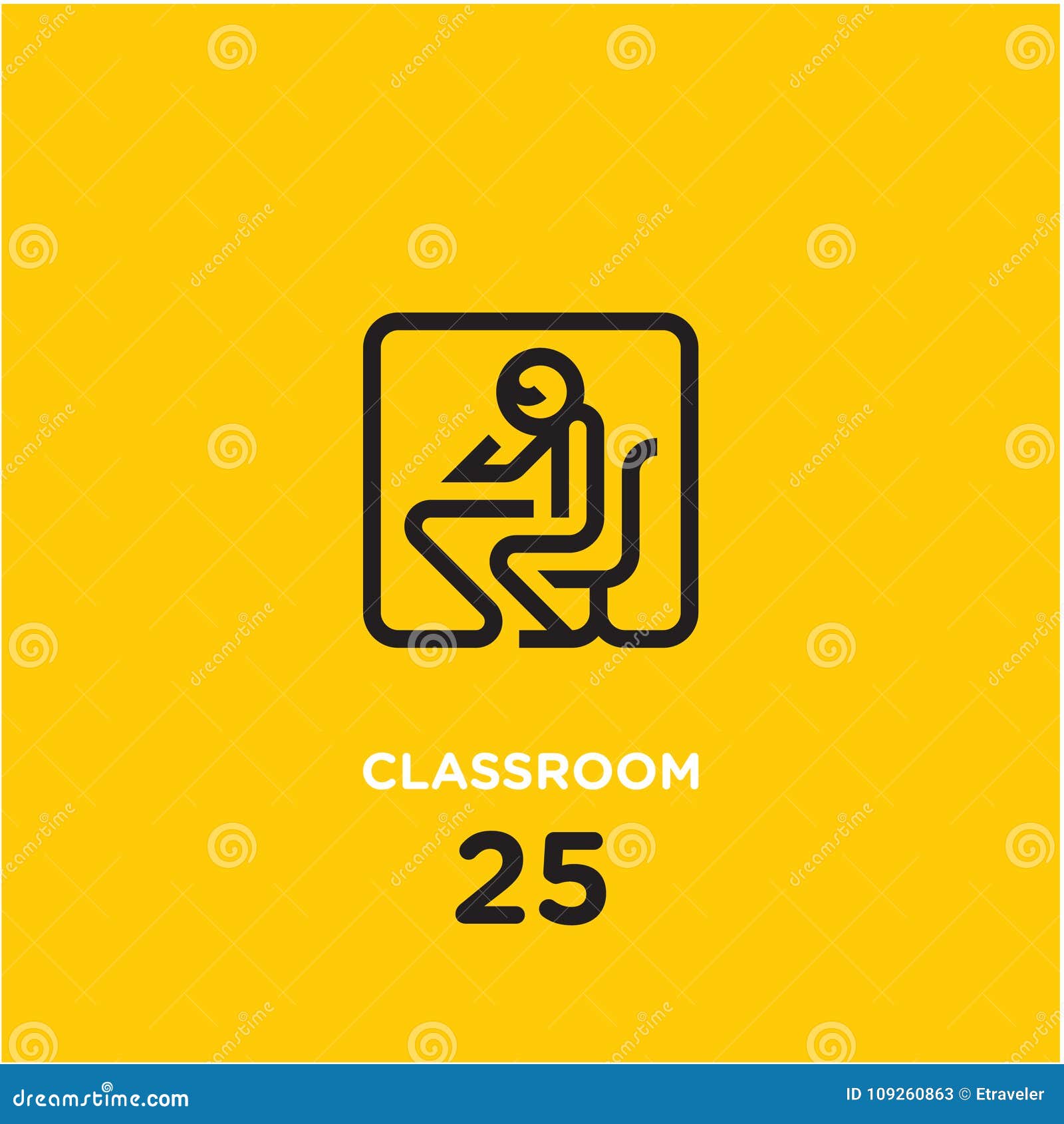 Classroom Sign, Lesson Icon, Library Icon, Student Stock Vector ...