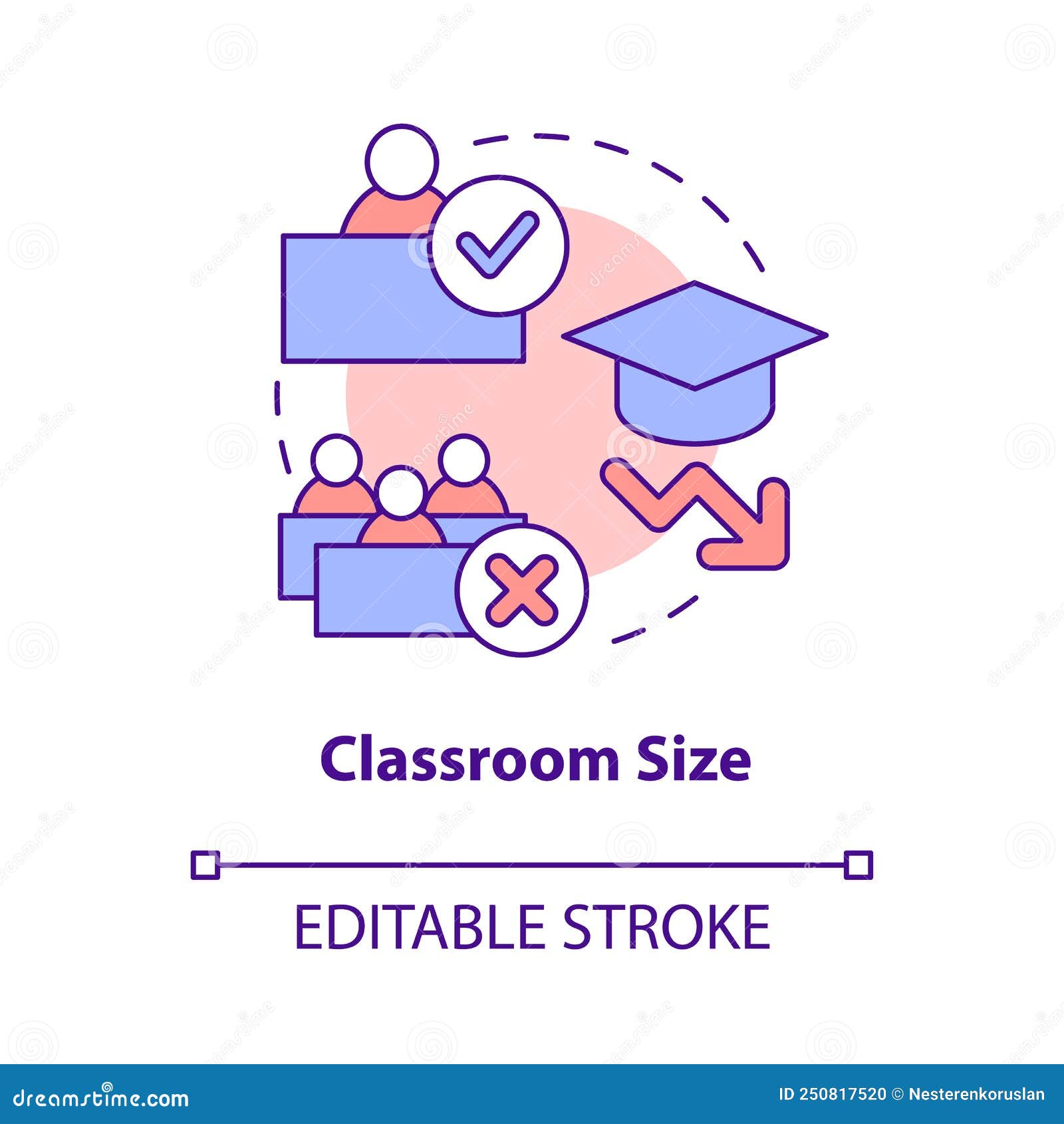 Classroom Size Concept Icon Stock Vector - Illustration of auditorium ...