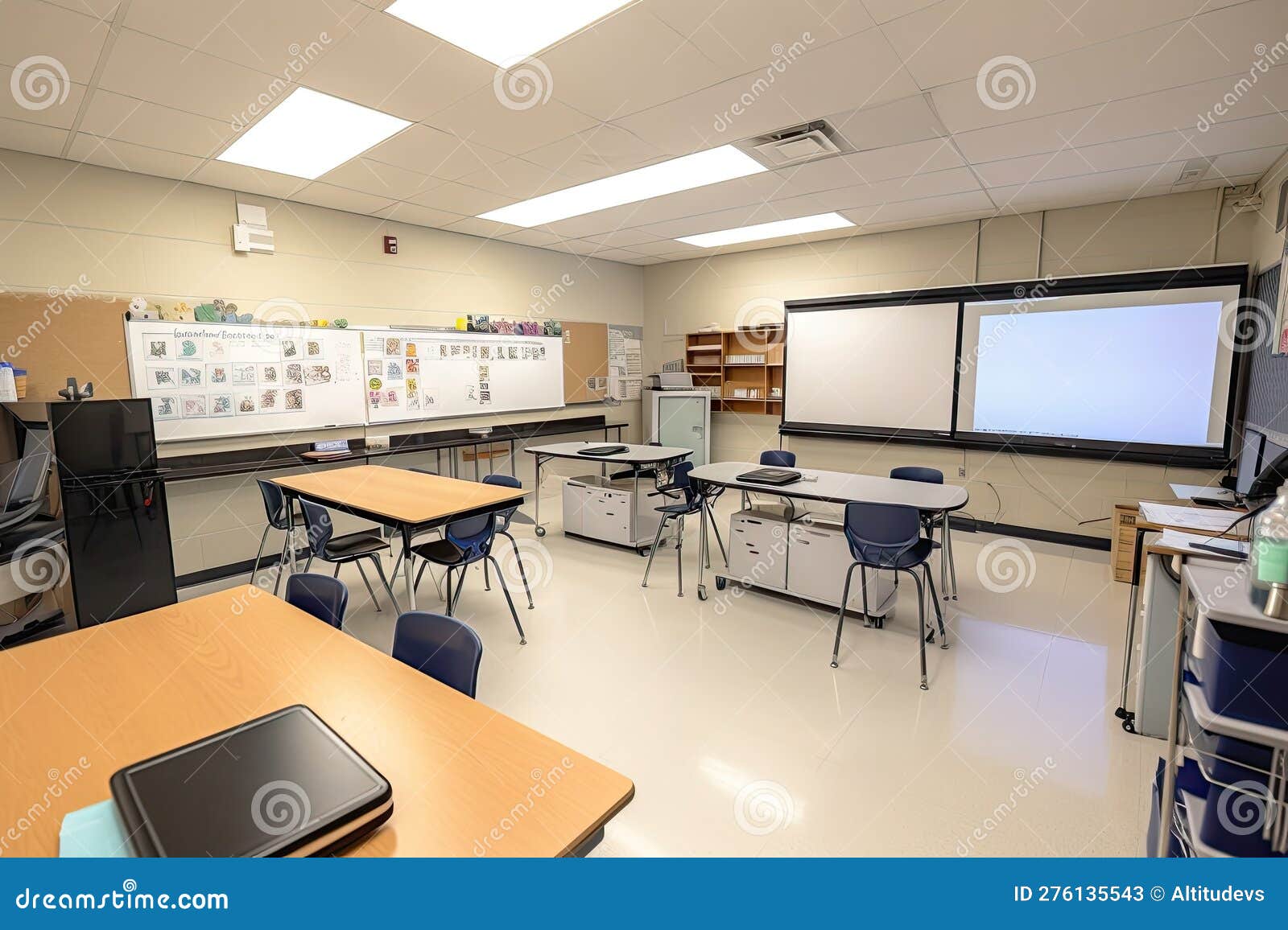 Classroom with Smart Board, Projector, and Computer for Digital ...
