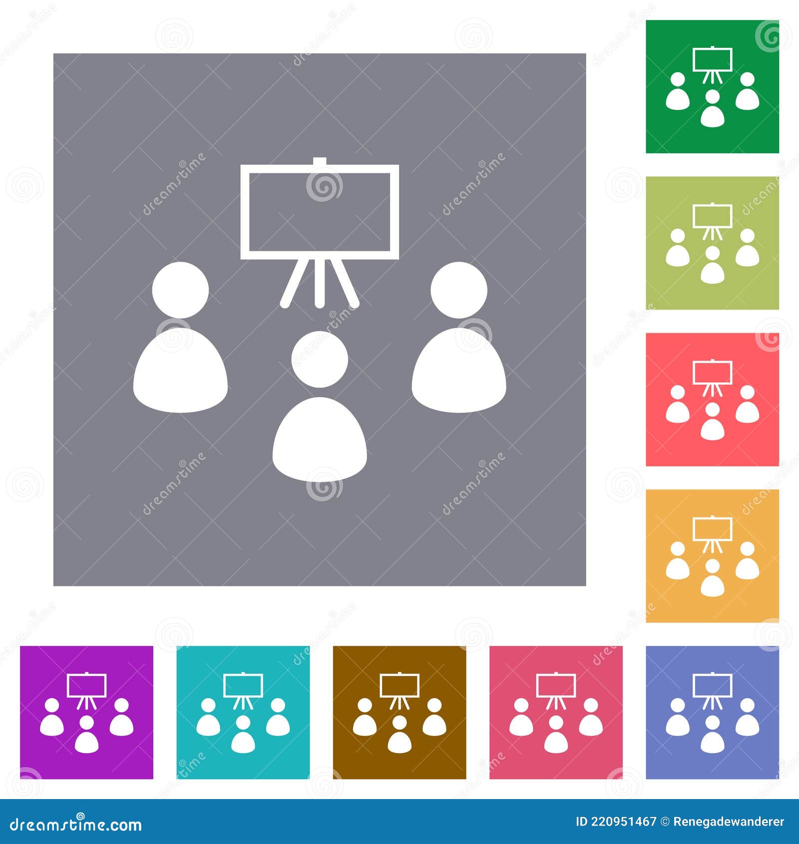 Classroom Square Flat Icons Stock Vector - Illustration of ...