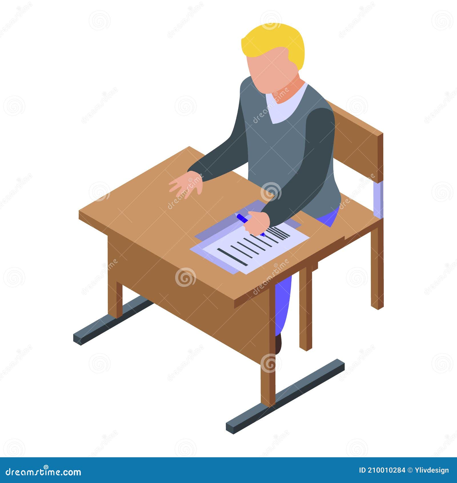 Classroom Start School Test Icon, Isometric Style Stock Vector ...