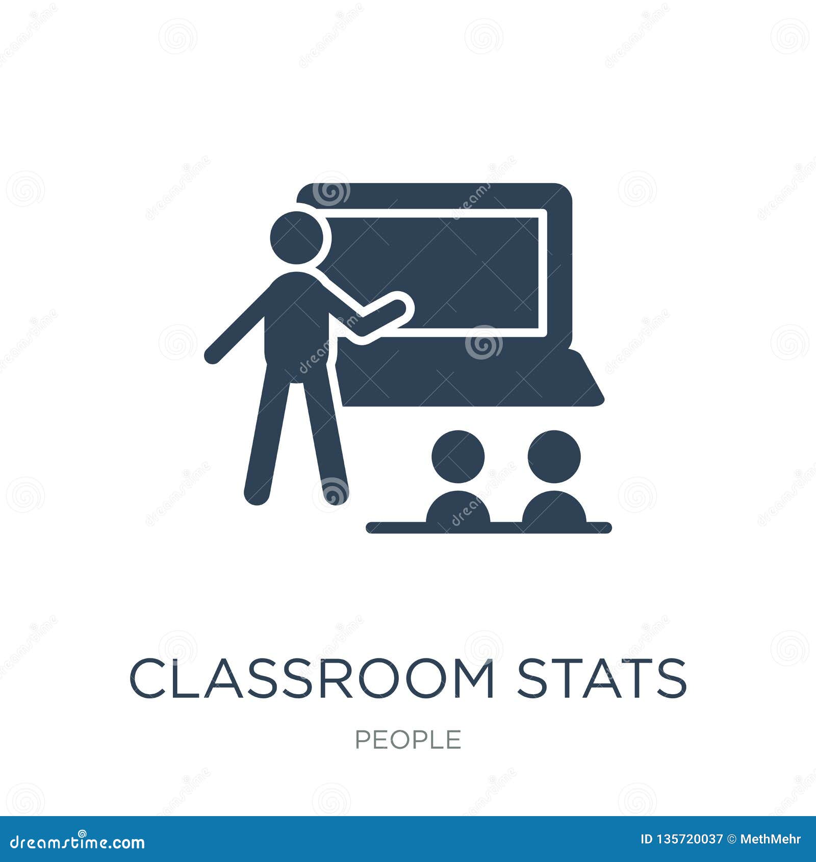 Classroom Stats Icon In Trendy Design Style. Classroom Stats Icon ...