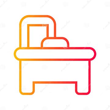 Classroom Study Table Gradient Outline Icon Stock Vector - Illustration ...