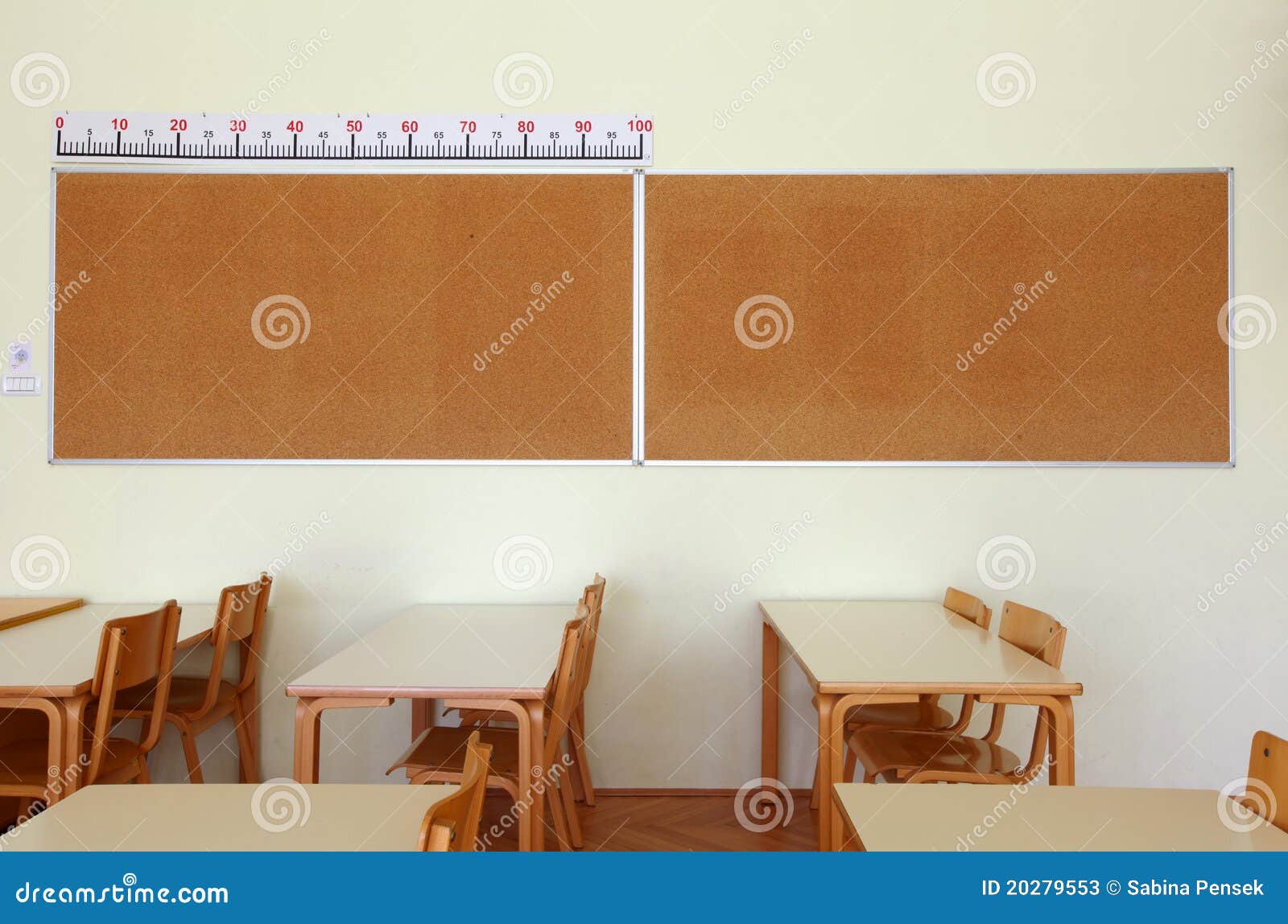 Classroom with Tables and Board Stock Image - Image of institution ...