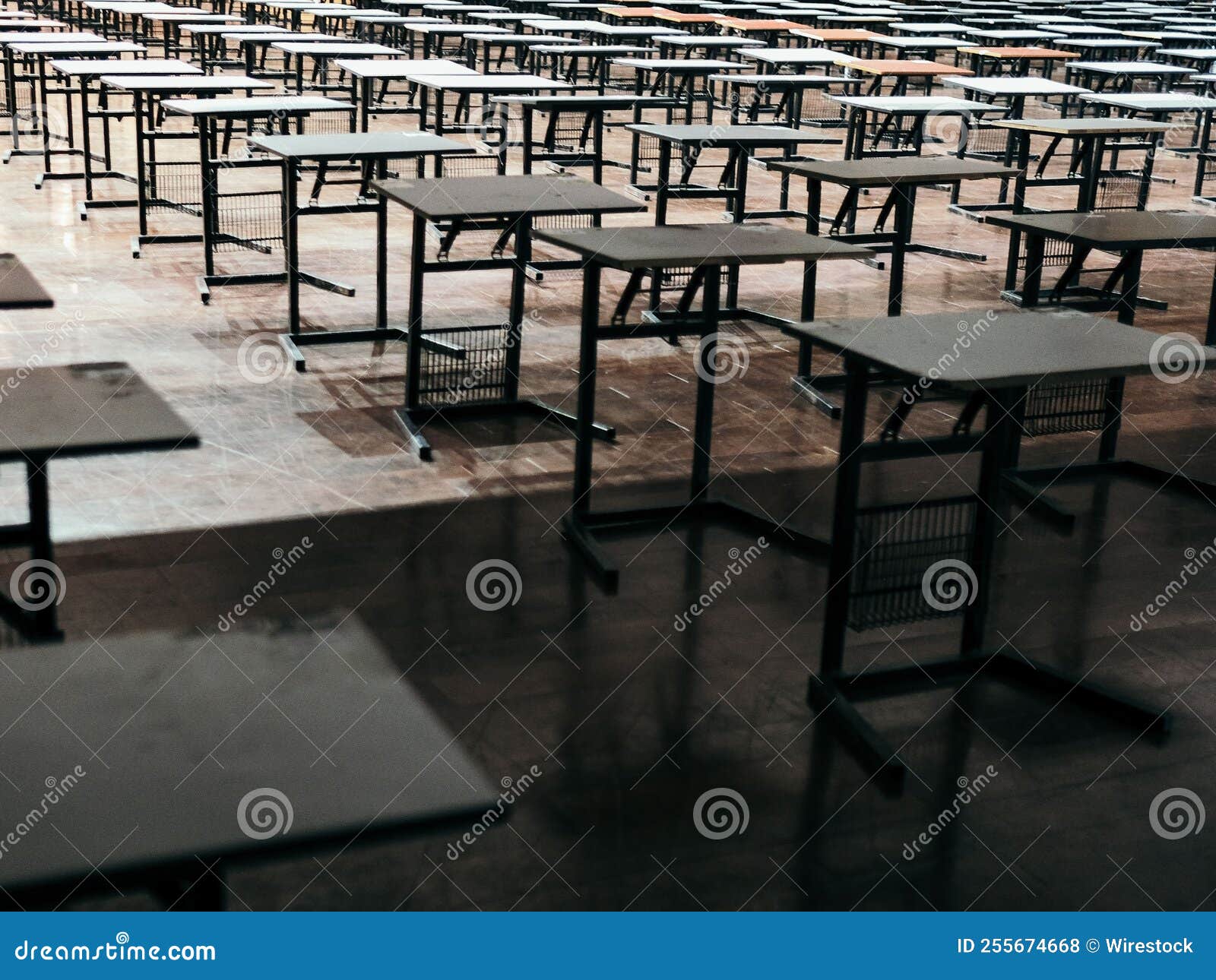 Of Classroom Tables in a Large Indoor Area Stock Photo - Image of floor ...